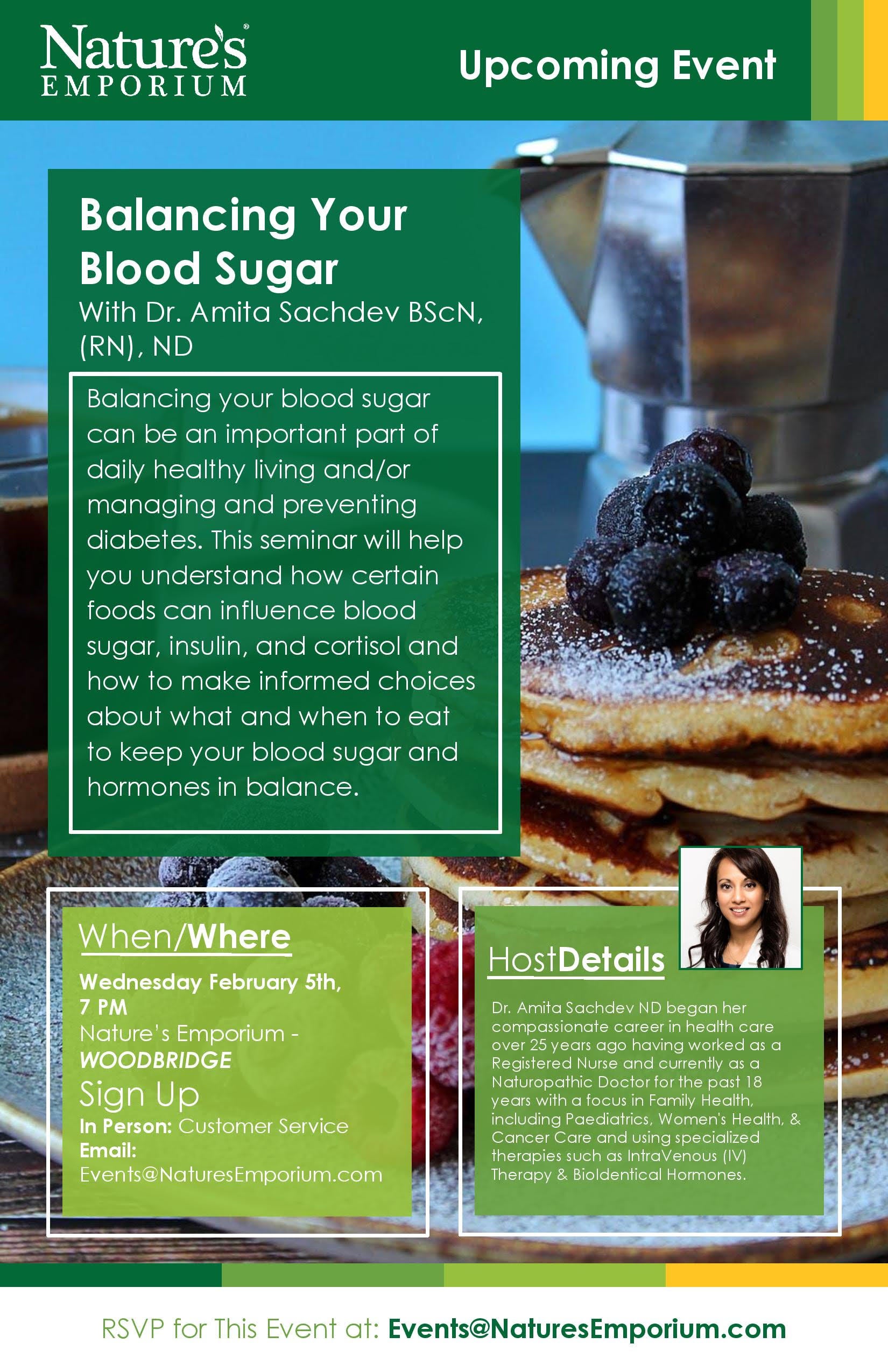 Join Dr. Amita Sachdev, ND From NatCan Integrative at Nature's Emporiu ...